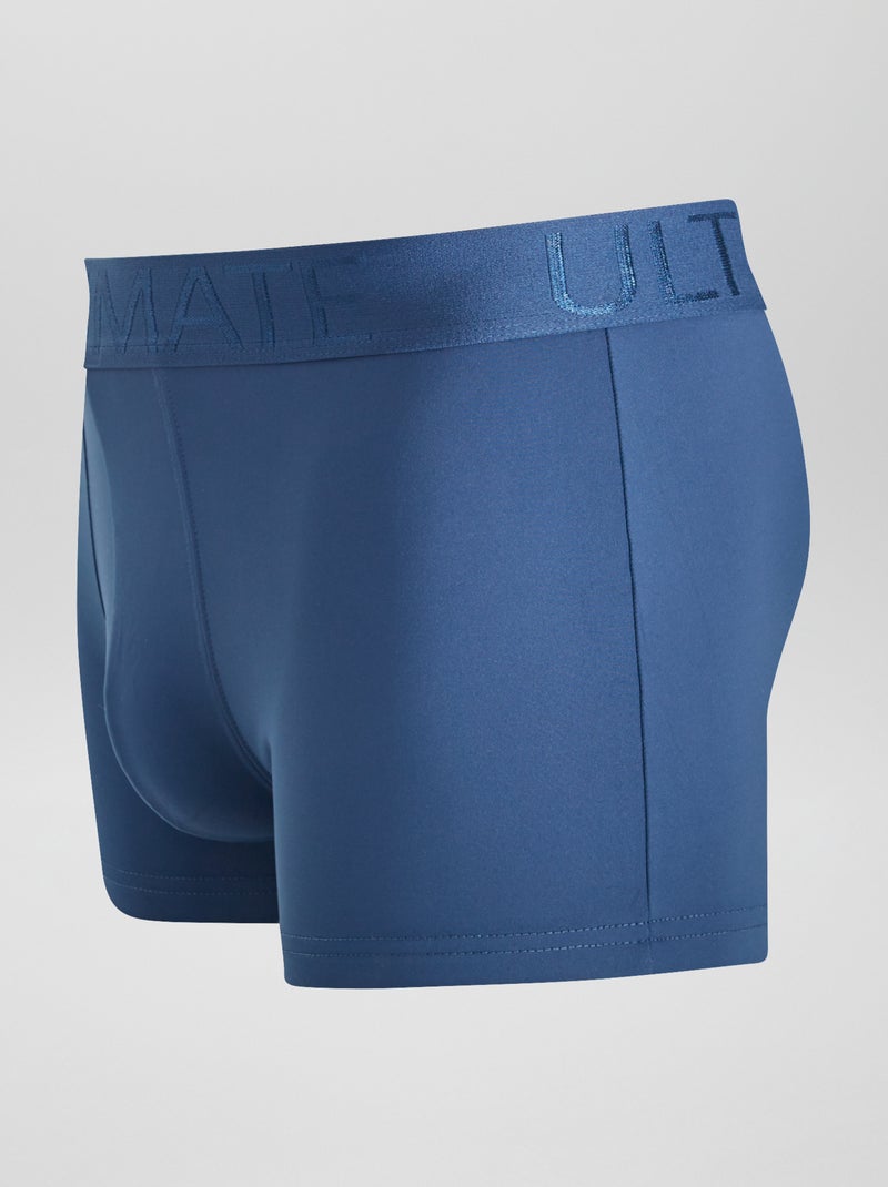 Lot de 3 boxers en microfibre stretch - Bleu - Homme - 7.80€ - Kiabi