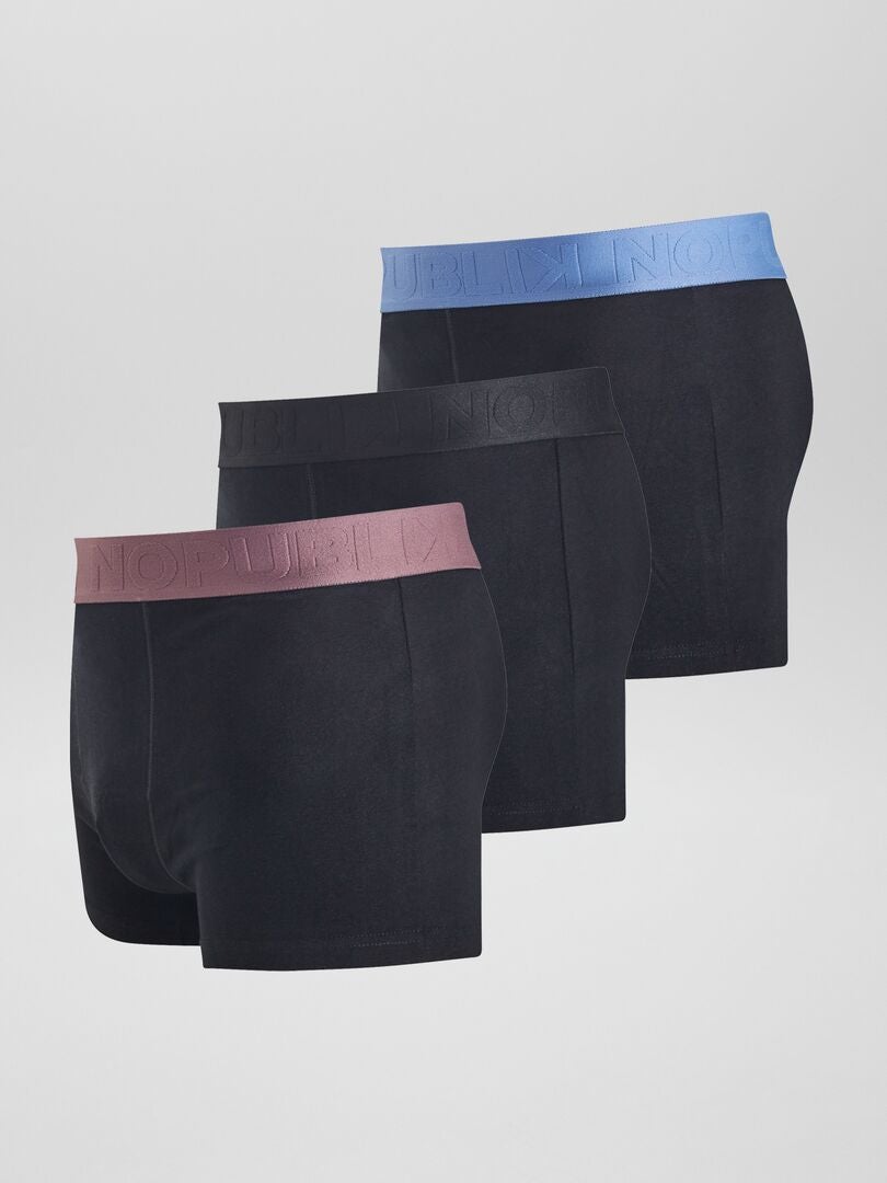 Lot de 3 boxers 'No Publik' - Noir - Kiabi - 16.00€