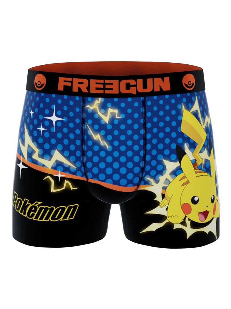 Lot de 3 boxers Pokémon Pikachu Pokeball Freegun - Noir Bleu - Homme ...