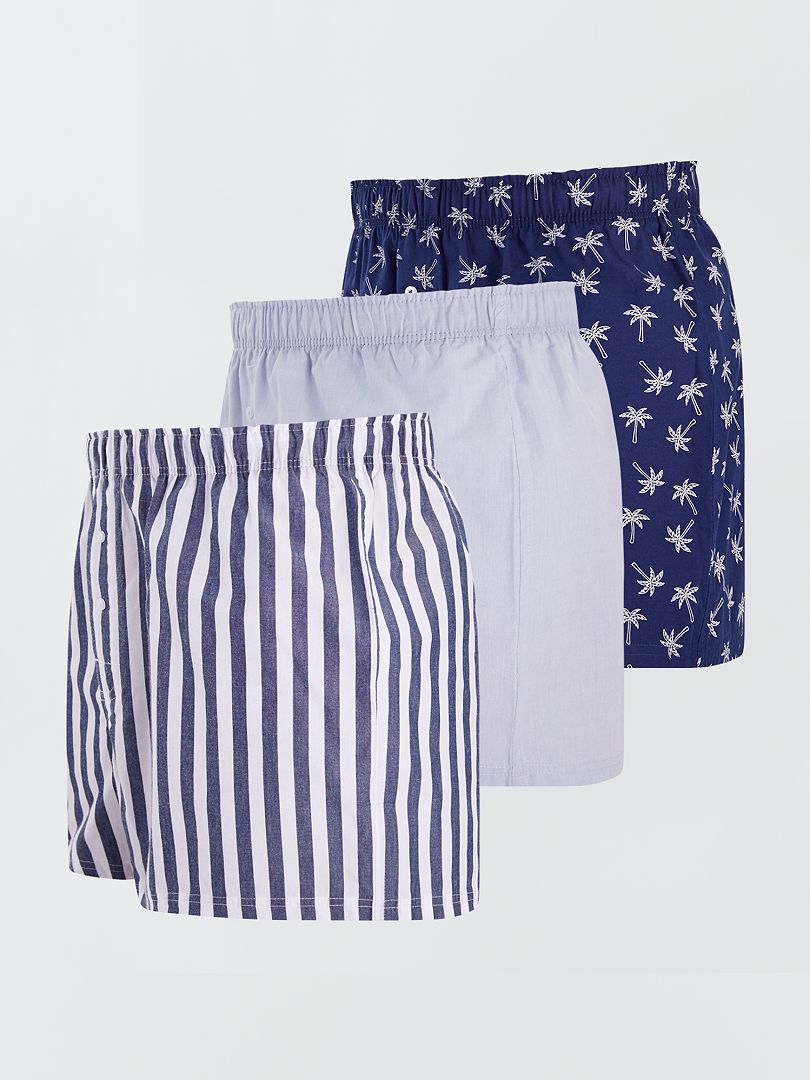 Lot de 3 caleçons pur coton - bleu - Kiabi - 14.00€