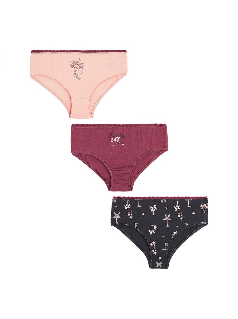 Lot de 3 culottes fille Lovely - Multicolore - Kiabi - nu€