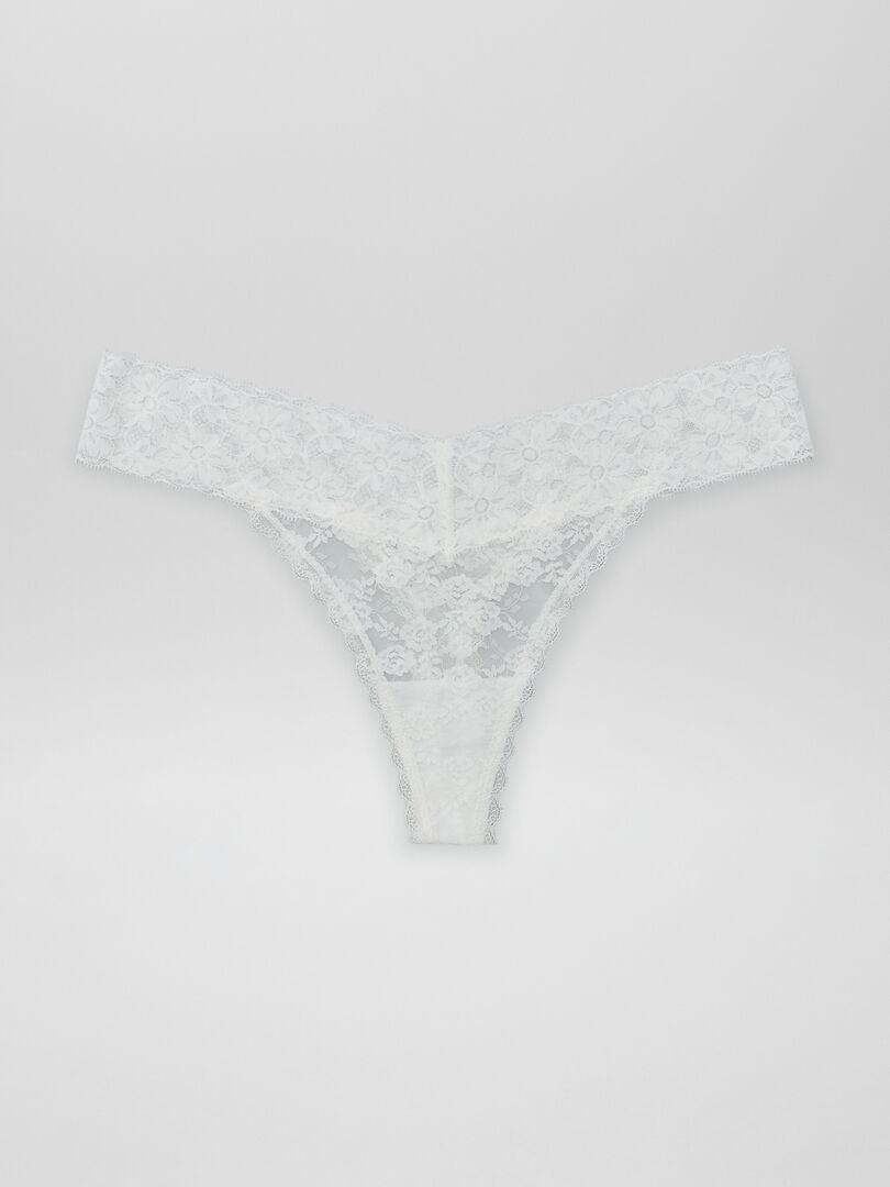 Lot de 3 strings dentelle - Blanc/rouge/noir - Kiabi - 9.00€