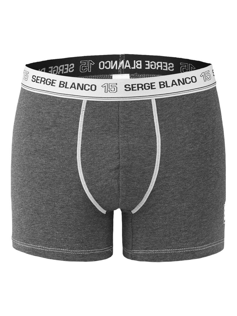 Lot de 4 Boxers coton homme avec surpiqûres Class Serge Blanco - Noir ...