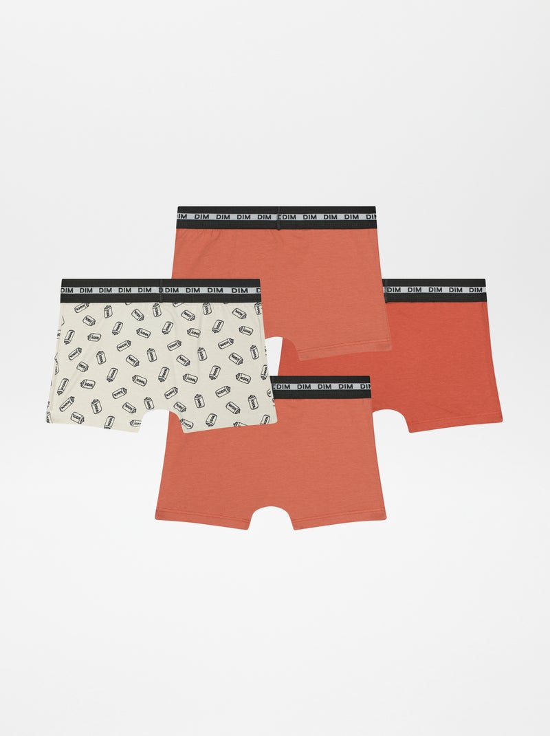 Lot de 4 boxers 'DIM' - Orange - Kiabi - 6.60€