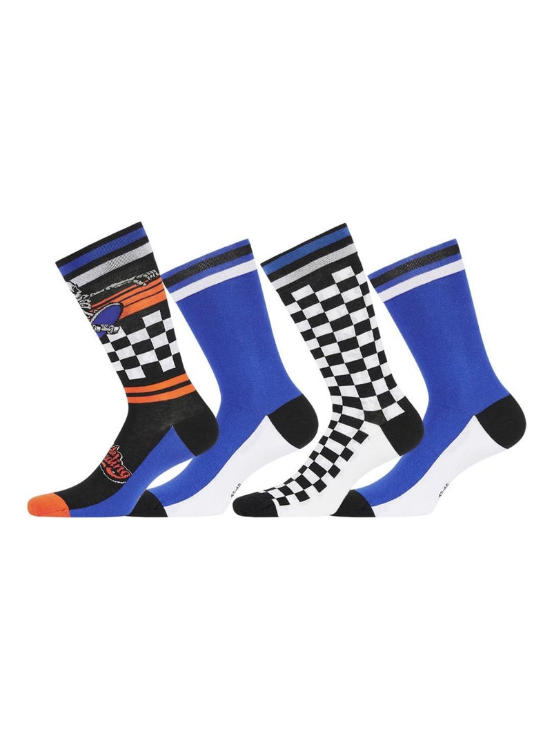 Lot de 4 Paires de Chaussettes de ville homme Fantaisie Racing Freegun ...