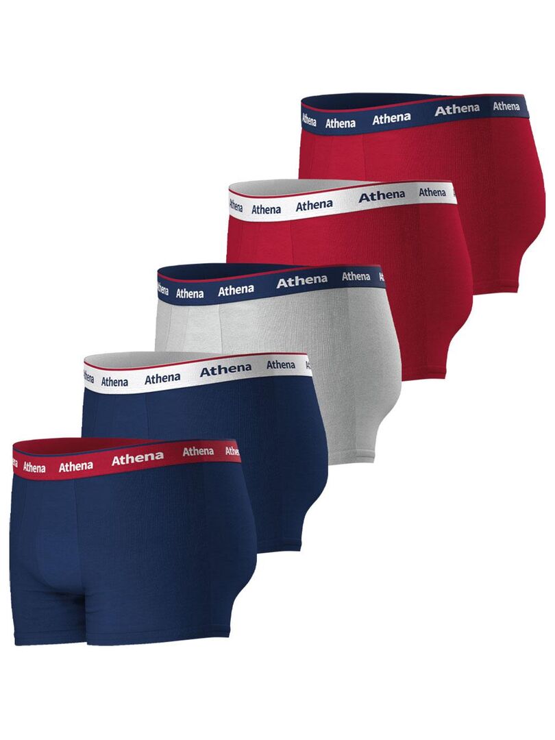 Lot de 5 boxers homme Supporter - Bleu Rouge Gris - Kiabi - 20.45€
