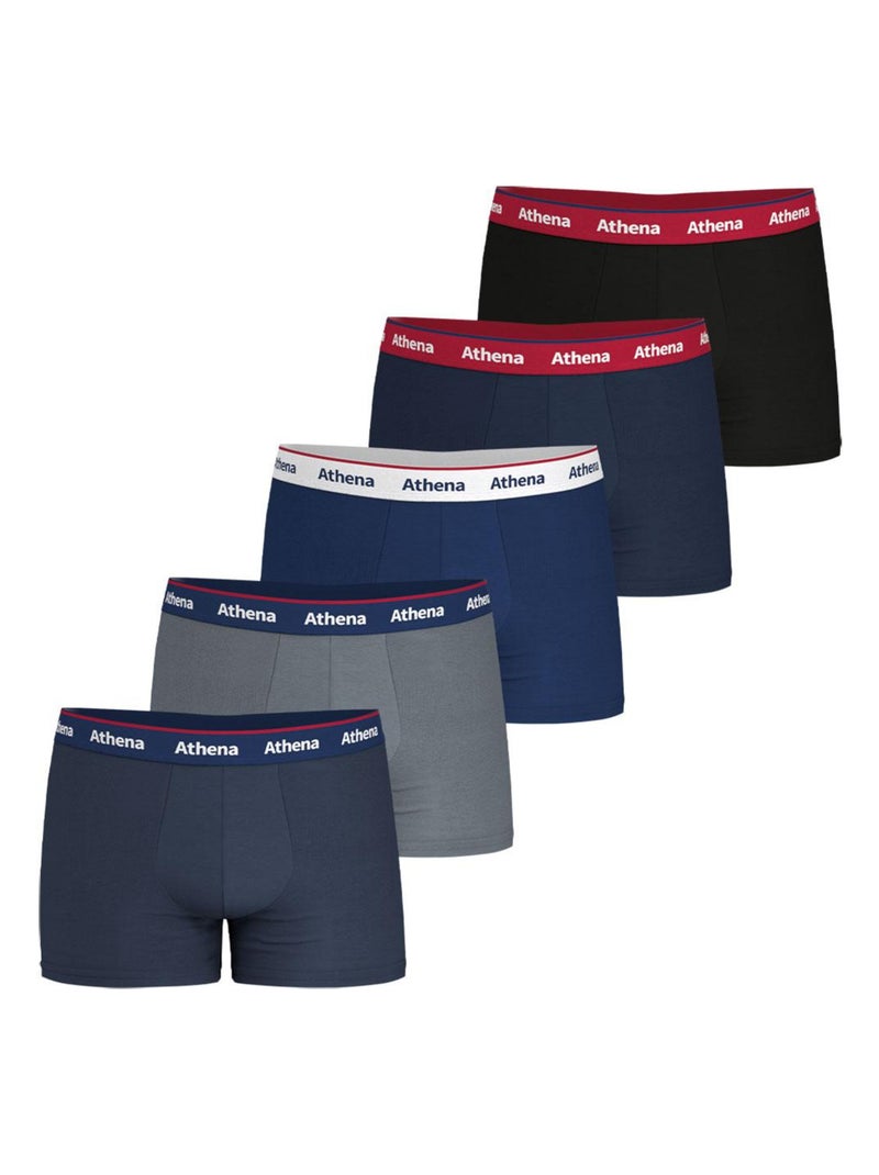 Lot de 5 boxers homme Supporter - Gris Bleu Noir - Kiabi - nu€