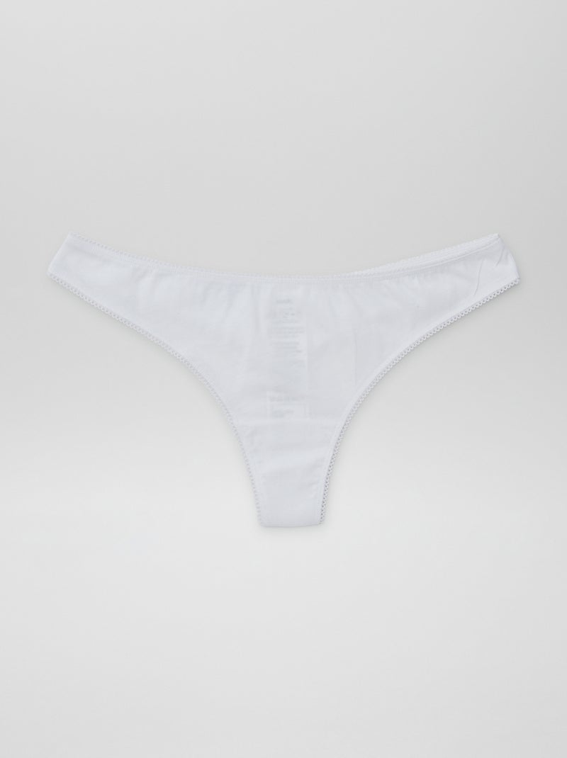 Lot de 5 strings - BLANC - Femme - 5.00€ - Kiabi