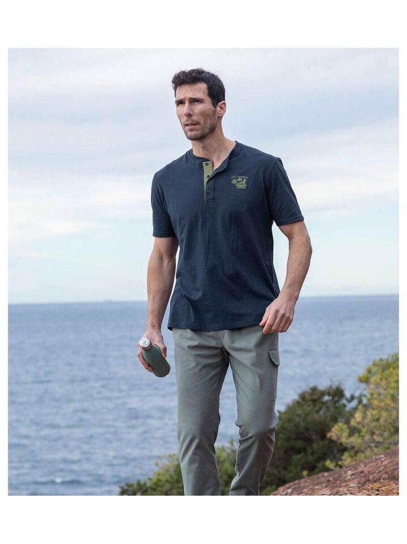 Lot de 6 Tee-Shirts Col Tunisien Outdoor - ATLAS FOR MEN - Blanc Bleu ...