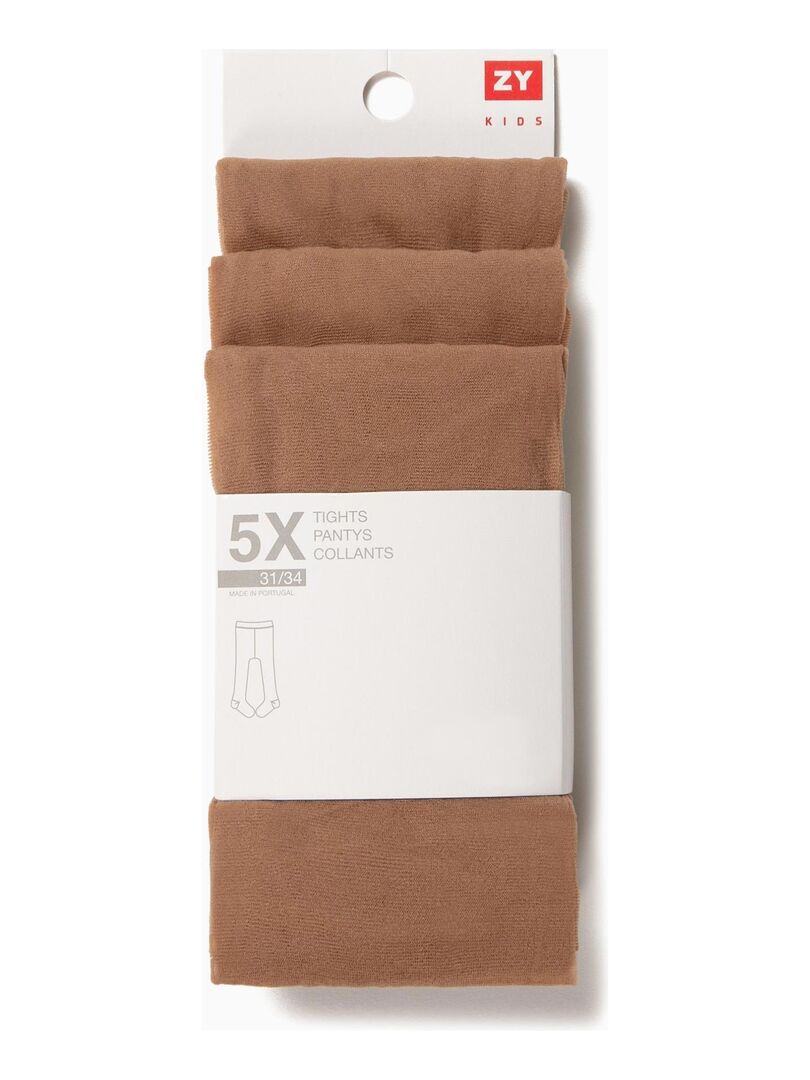 Lot de cinq paires de collants transparents pour fille - Beige - Kiabi ...