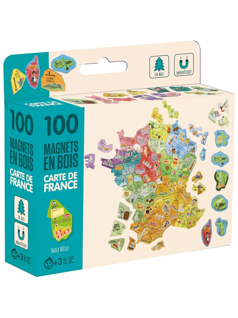 Magnets en bois Carte de France - Beige - Enfant - 15.22€ - Kiabi
