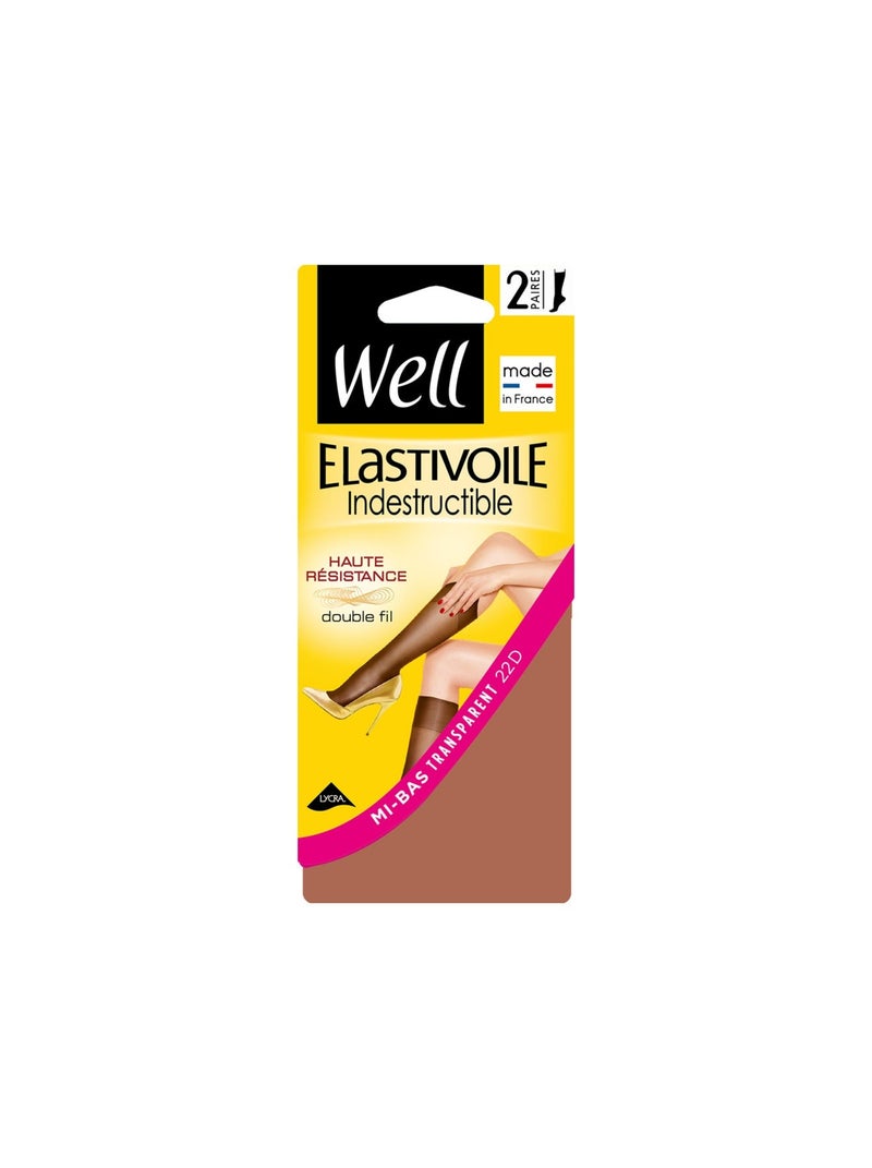 Mi-bas ELASTIVOILE Well - Beige foncé - Femme - 6.00€ - Kiabi