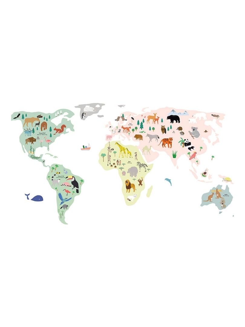 Mimi'lou - Stickers géants Animaux du monde - Vert - Kiabi - 124.90€