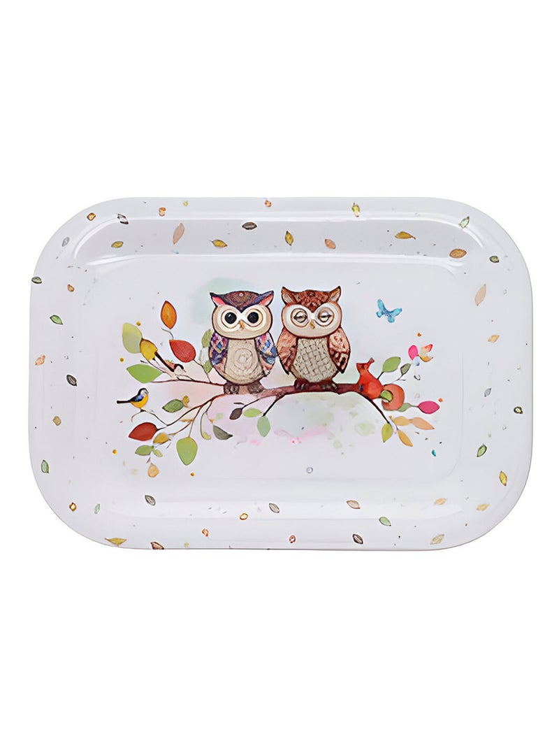 Mini plateau en mélamine couple de hiboux - Blanc - 15.97€ - Kiabi