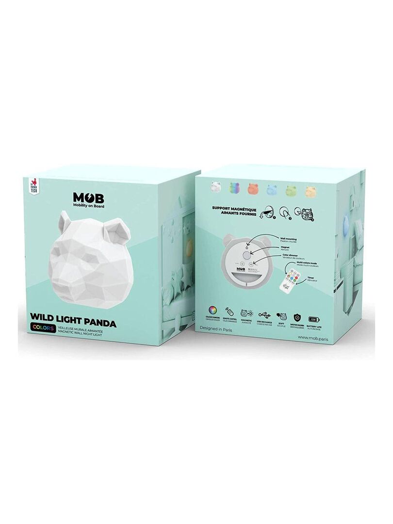 Mob - Veilleuse murale aimantée Wild Light - Panda - Blanc - Kiabi - 49.90€