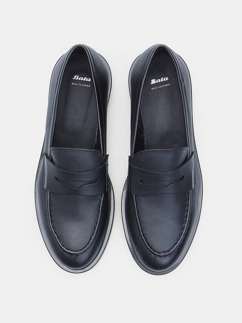 Mocassin en cuir Bata - Noir - Femme - 84.99€ - Kiabi