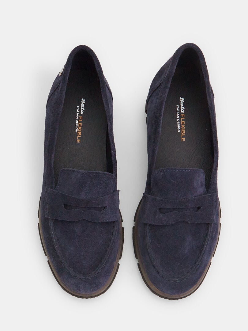 Mocassin en daim BATA - Bleu - Kiabi - 47.99€