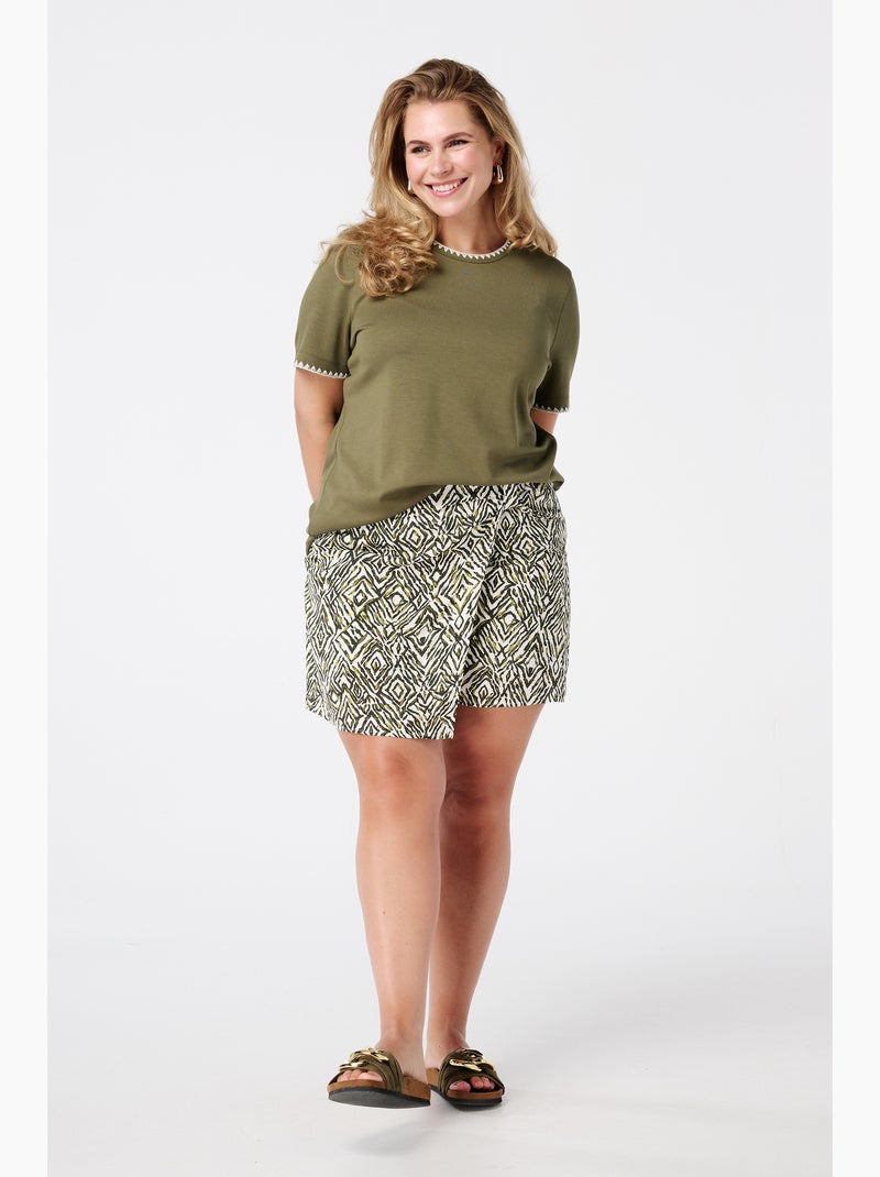 MS MODE Jupe Jupe-short enveloppante - Kaki - Grandes tailles - Femme ...