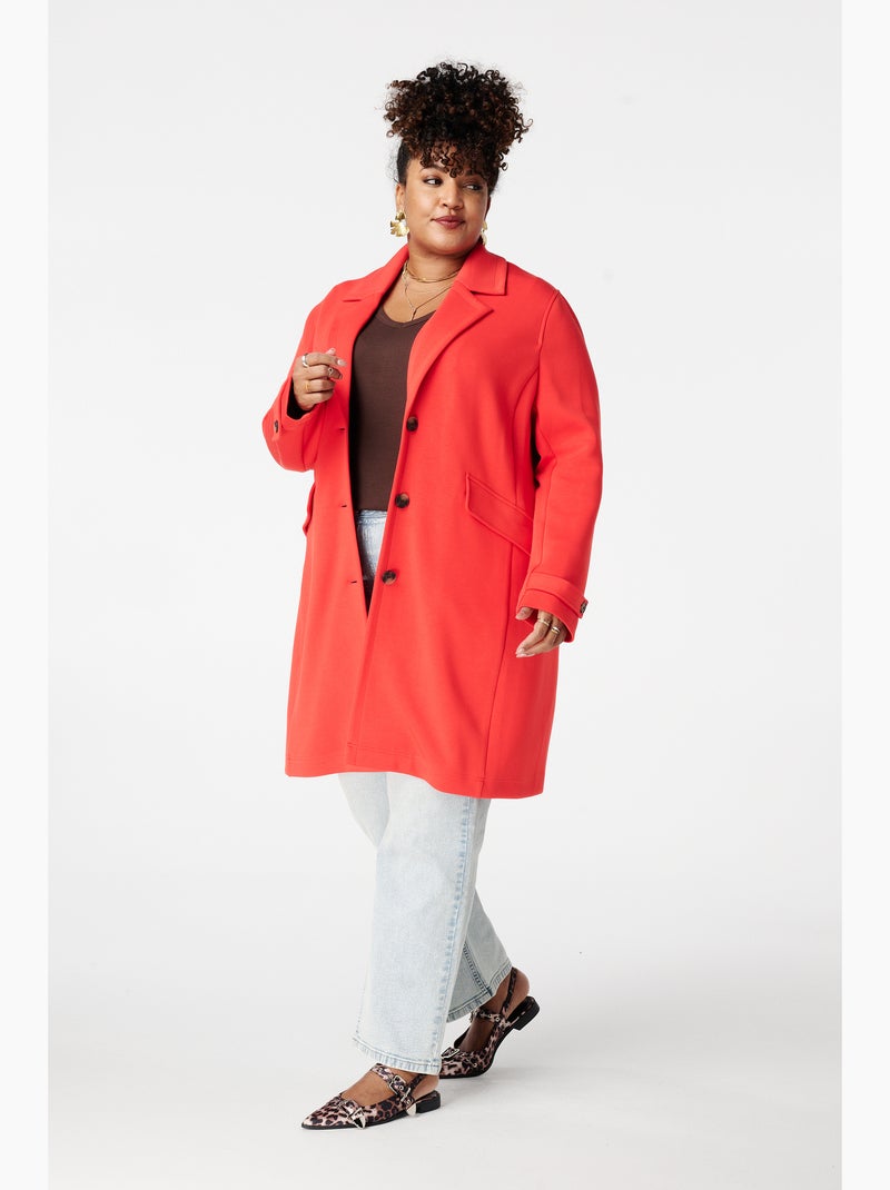 MS MODE Manteaux Manteau avec fermeture à boutons - Rouge - Grandes ...