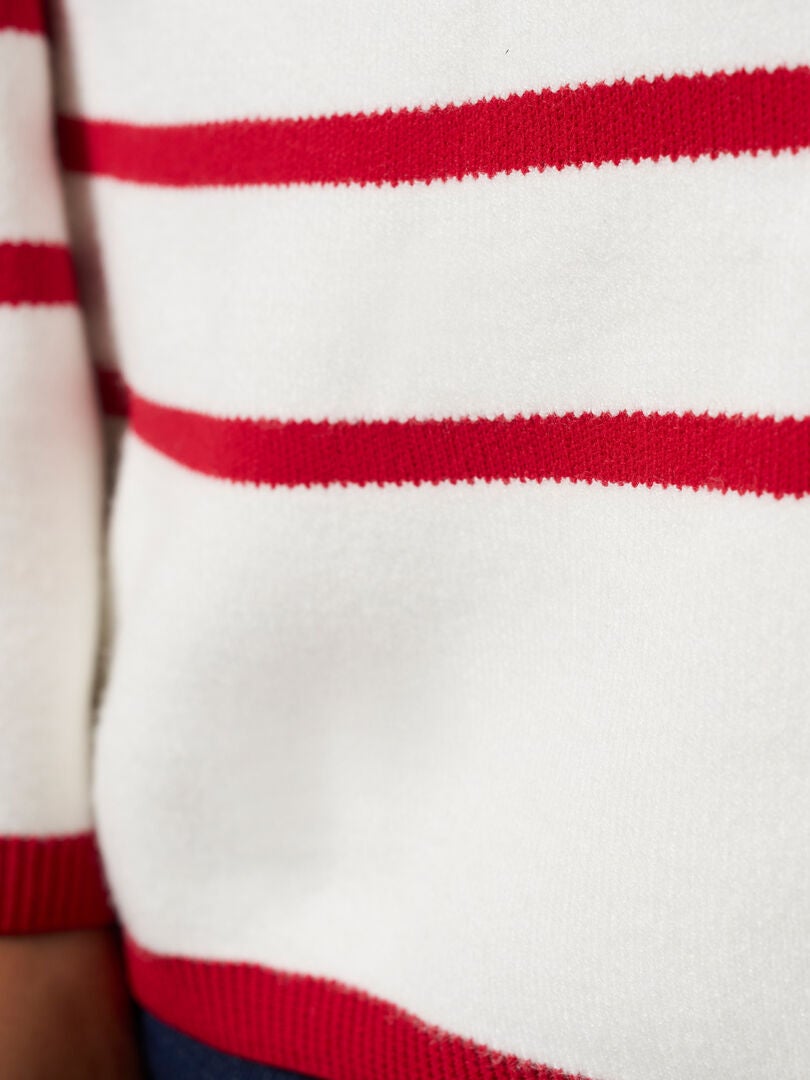 MS MODE Pull Pull avec col en V - Rouge - Kiabi - nu€