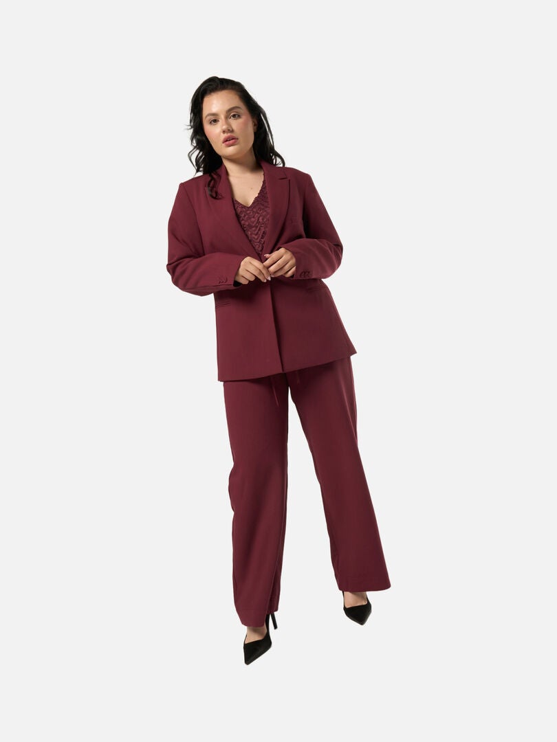 MS MODE Veste Blazer avec fermeture boutonnée - Rouge foncé - Kiabi - nu€