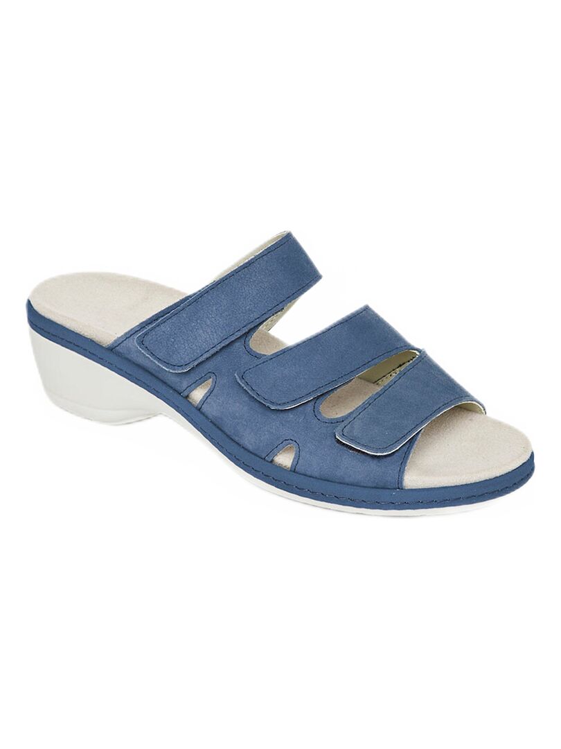 Mule compensée grande largeur scratchée - Bleu - Kiabi - nu€