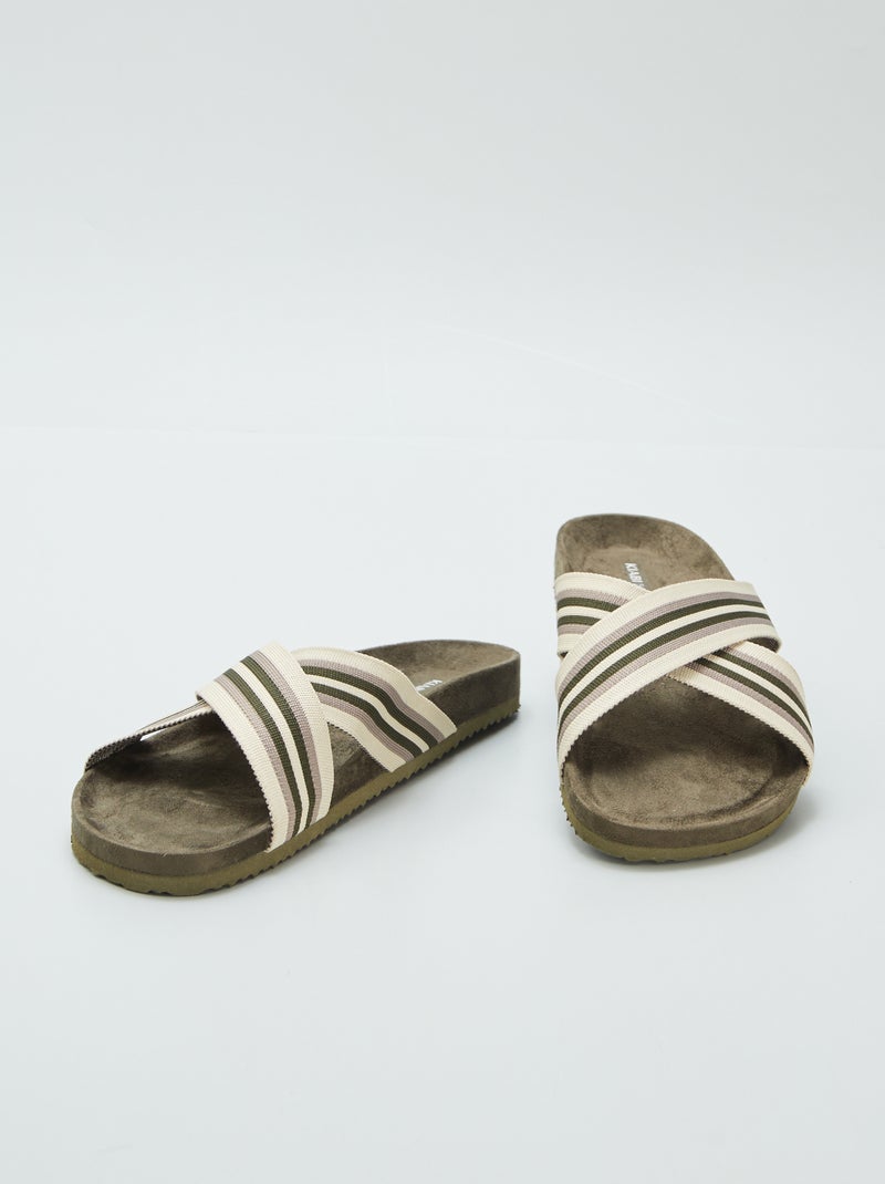 Mules avec brides croisées - Kaki - Homme - 8.25€ - Kiabi
