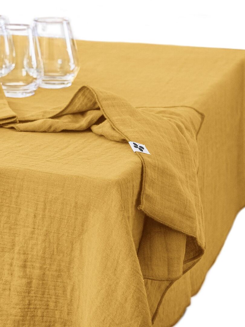 Nappe rectangle gaze de coton Gaia - Jaune - Kiabi - 45.08€