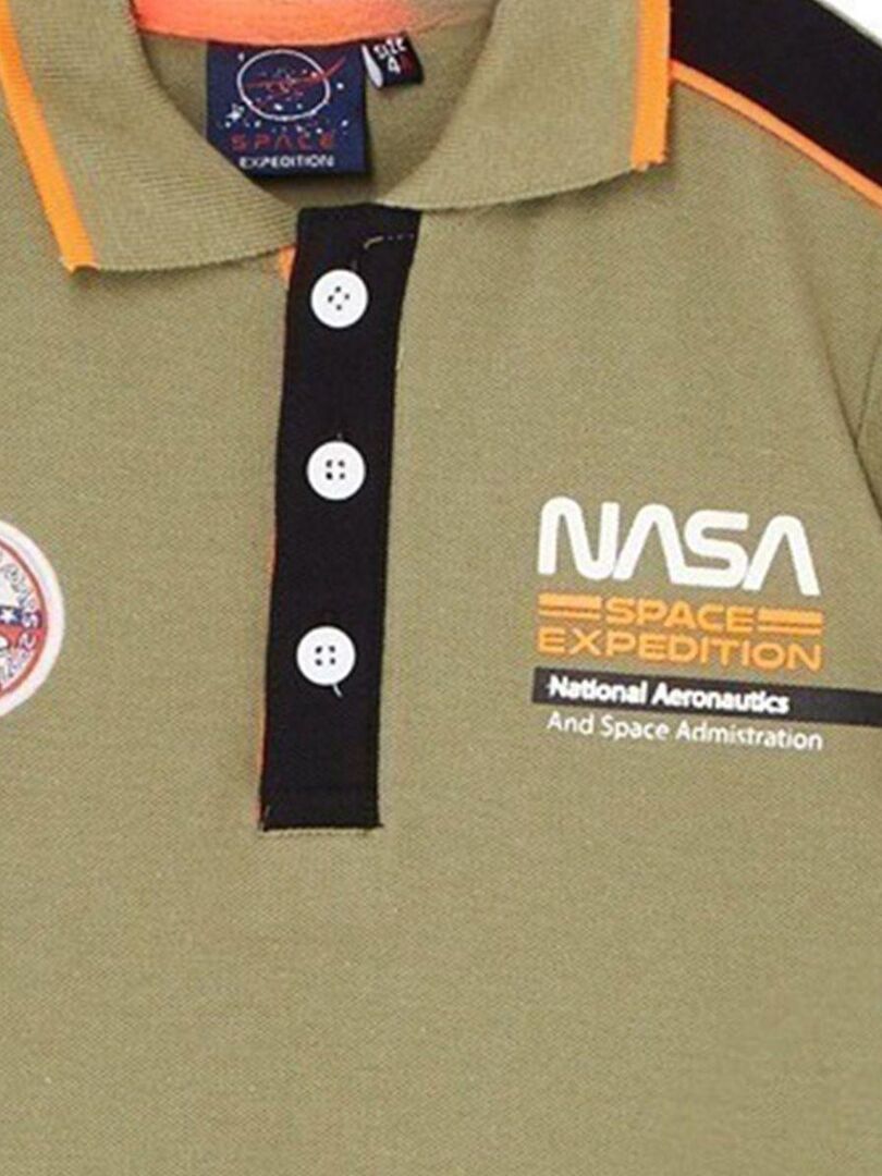 Nasa - Polo imprimé logo en coton - Kaki - Kiabi - 10.43€