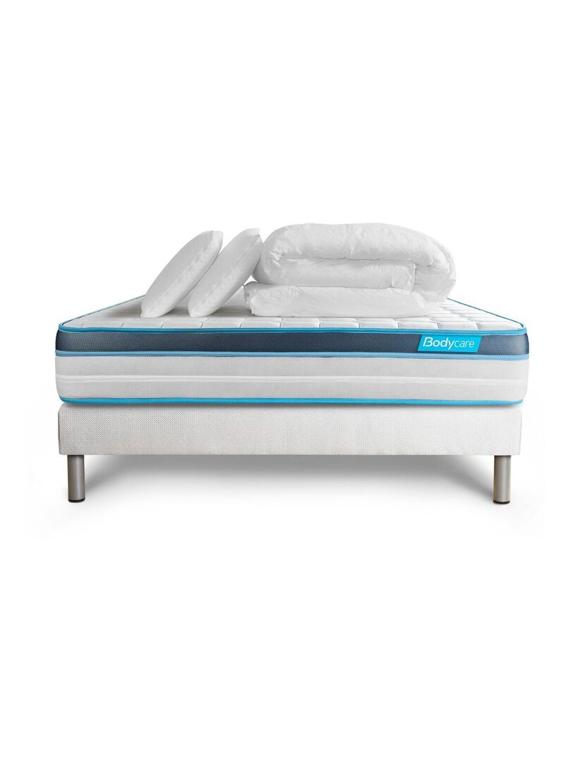 Pack 180x200 matelas BodyFit + sommier kit blanc + Couette 260x240cm ...