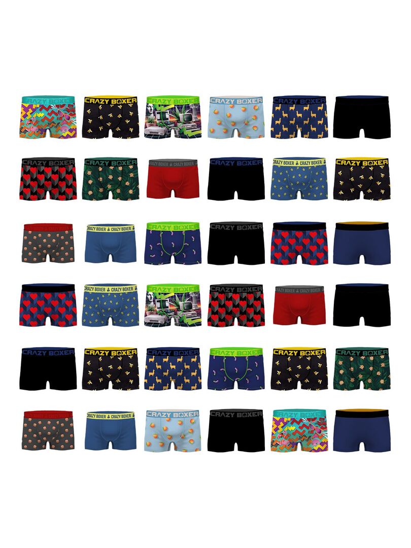 Pack Surprise de 6 Boxers microfibre homme Crazy Boxer Crazy Boxer ...