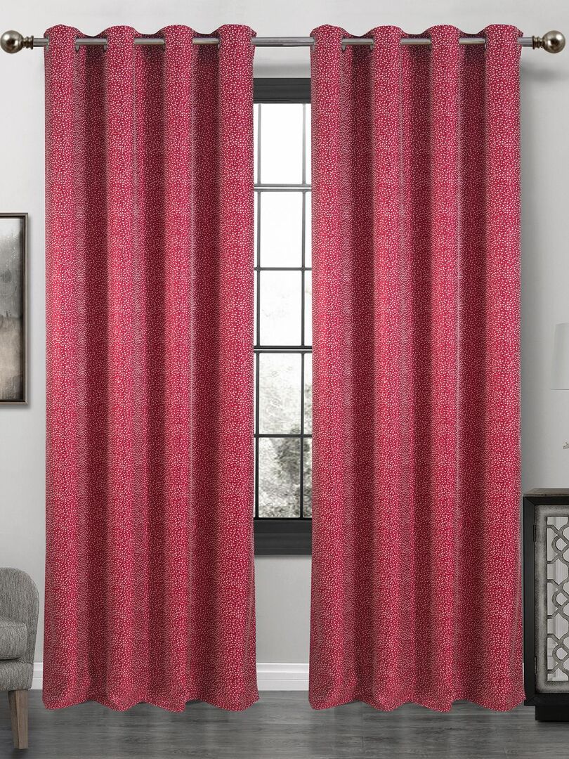 Paire de rideaux obscurcissant à point blanc - Rouge - Kiabi - 31.20€