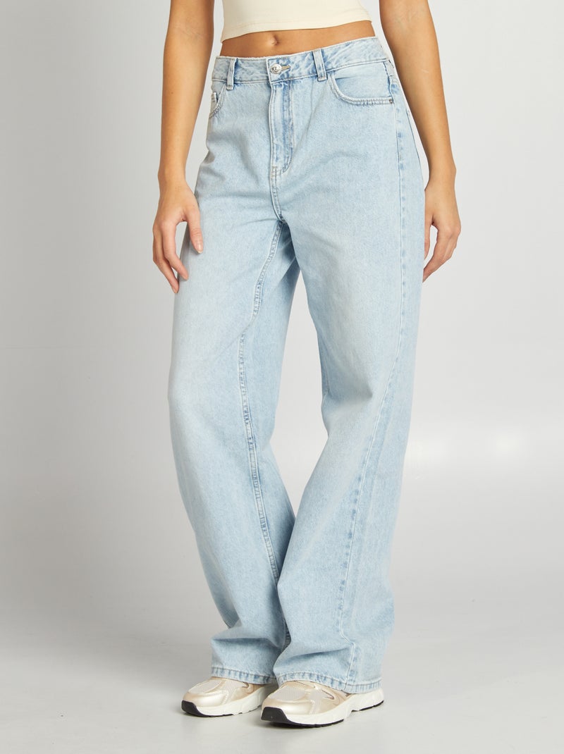Pantalon baggy taille basse - Bleu clair - Ado fille - 6.00€ - Kiabi