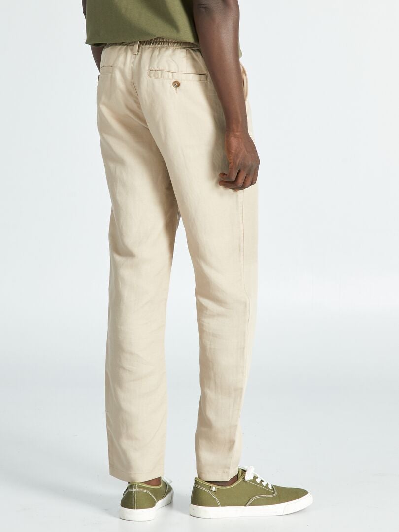 Pantalon chino slim - beige - Kiabi - 25.00€