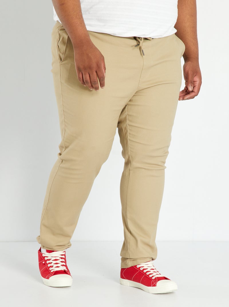 Pantalon chino slim - beige chiné - Kiabi - 12.50€