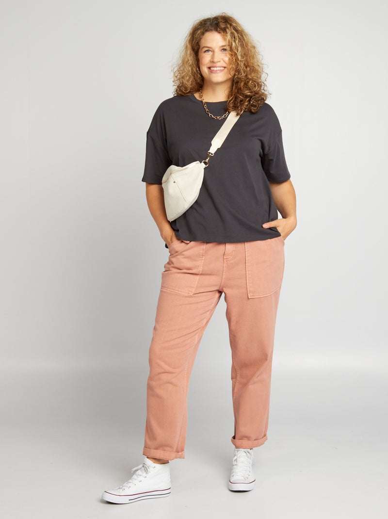 Pantalon coloré style carpenter - Rose - Grandes tailles - 6.60€ - Kiabi