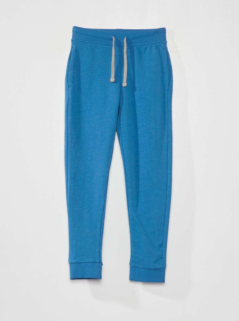 Pantalon de jogging en coton uni - Mixte - BLEU DELFT - 5.00€ - Kiabi