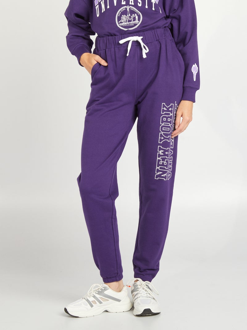Pantalon de jogging 'New-York University' - Violet - 20.00€ - Kiabi