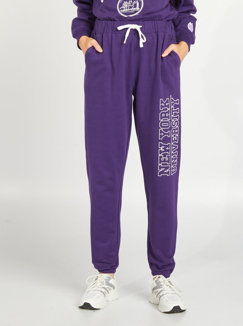 Pantalon de jogging 'New-York University' - Violet - 20.00€ - Kiabi