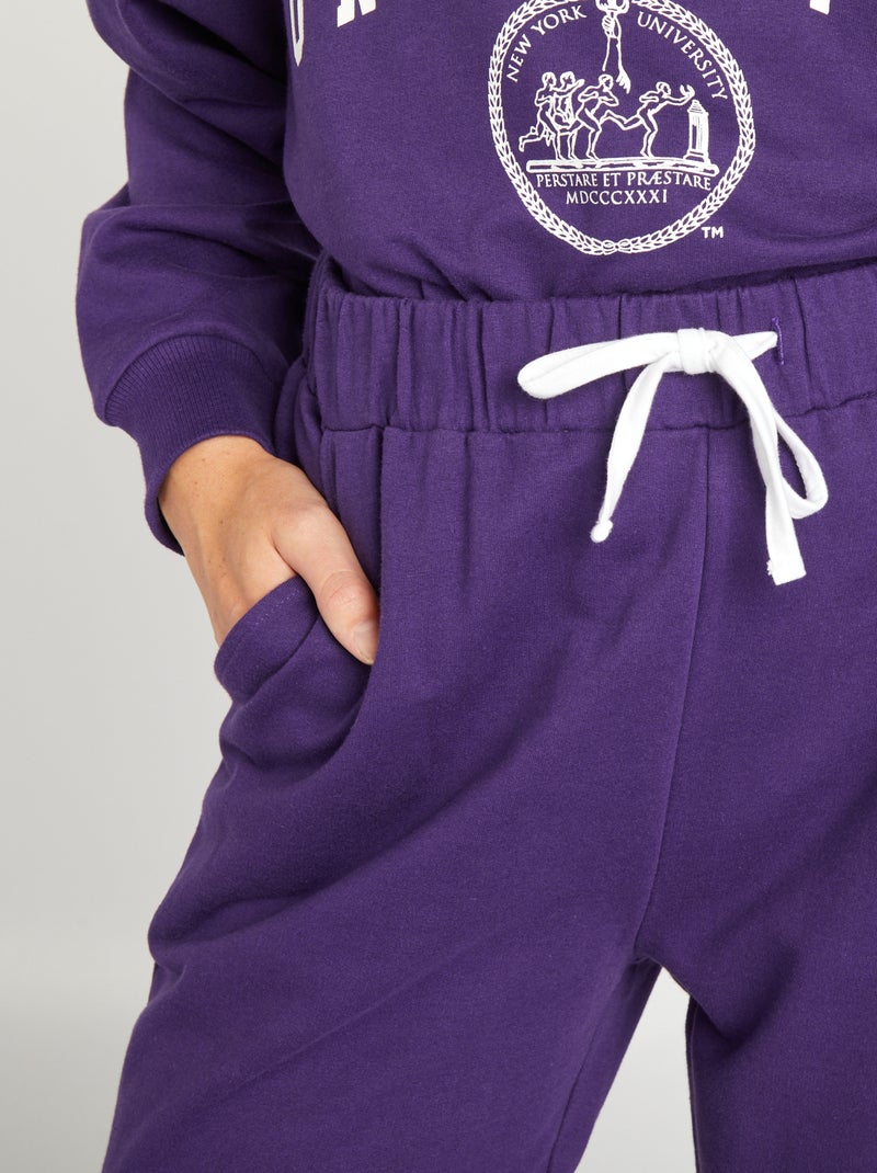Pantalon de jogging 'New-York University' - Violet - 20.00€ - Kiabi
