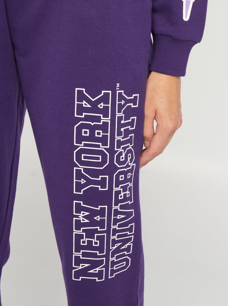 Pantalon de jogging 'New-York University' - Violet - 20.00€ - Kiabi