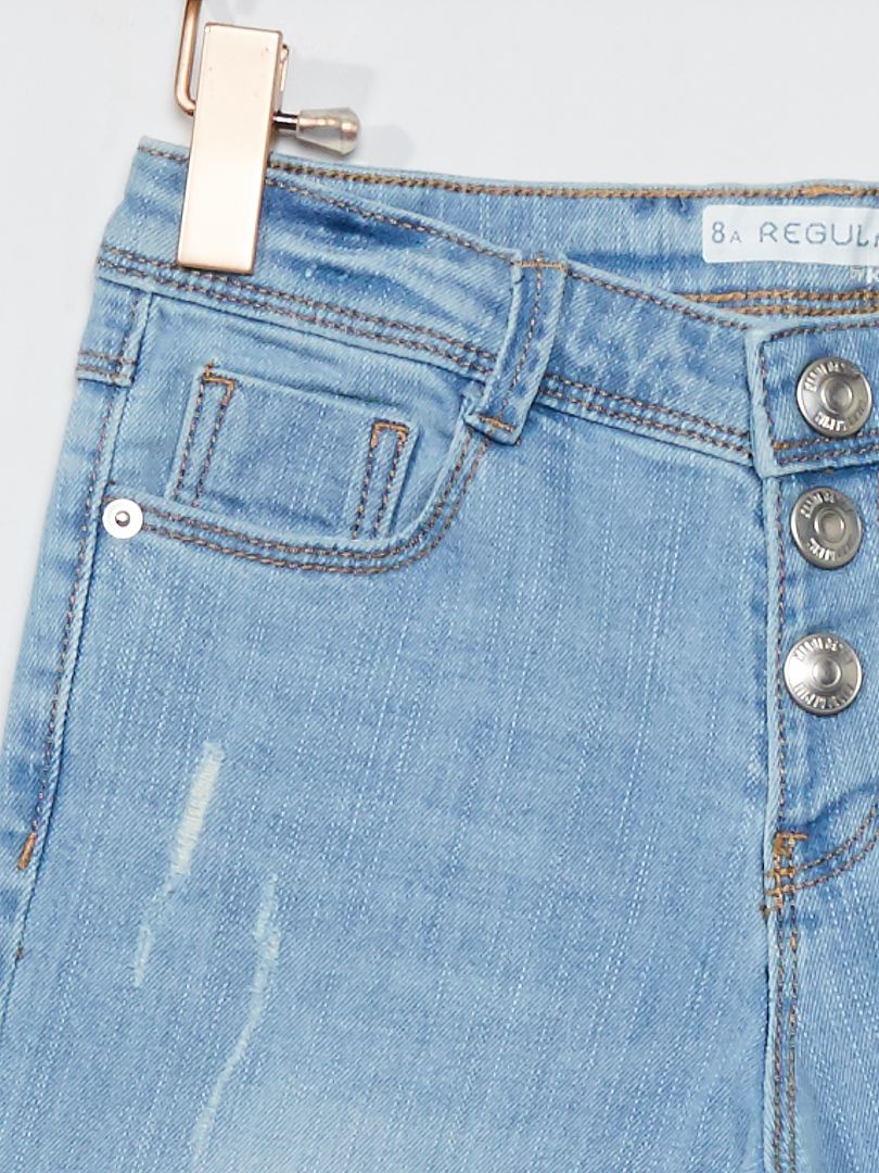 Pantalon denim court - bleu - Kiabi - 14.00€