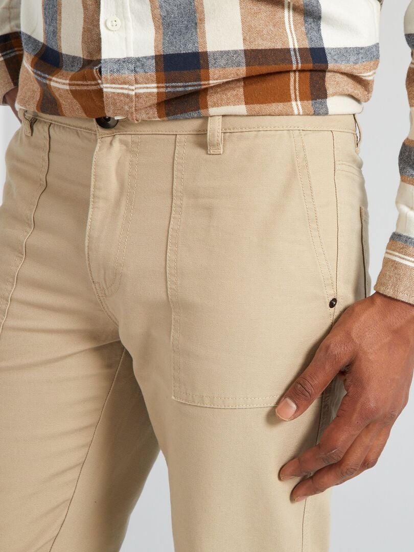 Pantalon en toile - slim - Beige - Kiabi - 22.00€