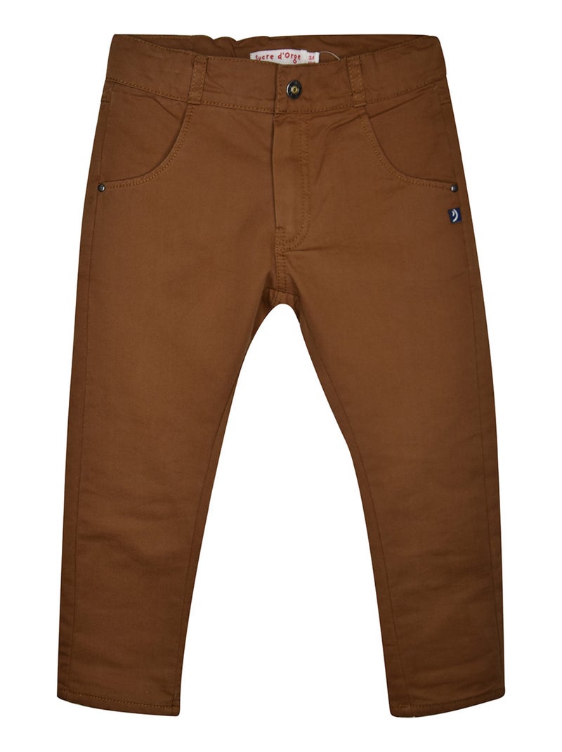Pantalon en twill Frizon - Marron - Garçon - 14.99€ - Kiabi
