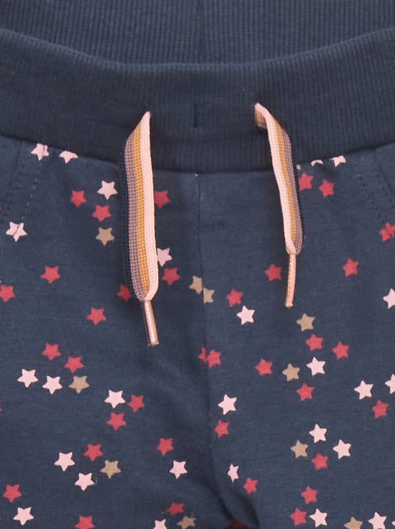 Pantalon jogging en molleton - BLEU - 8.00€ - Kiabi