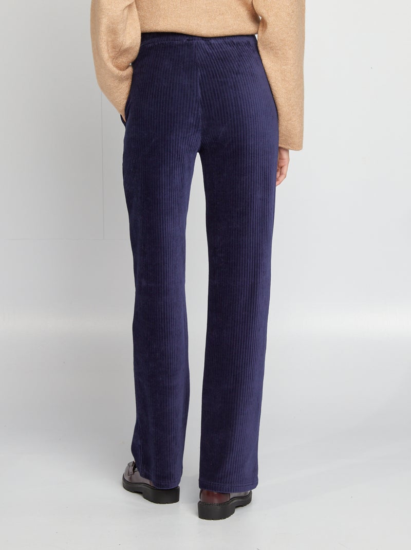 Pantalon jogging en velours côtelé - Bleu marine - Femme - 5.40€ - Kiabi