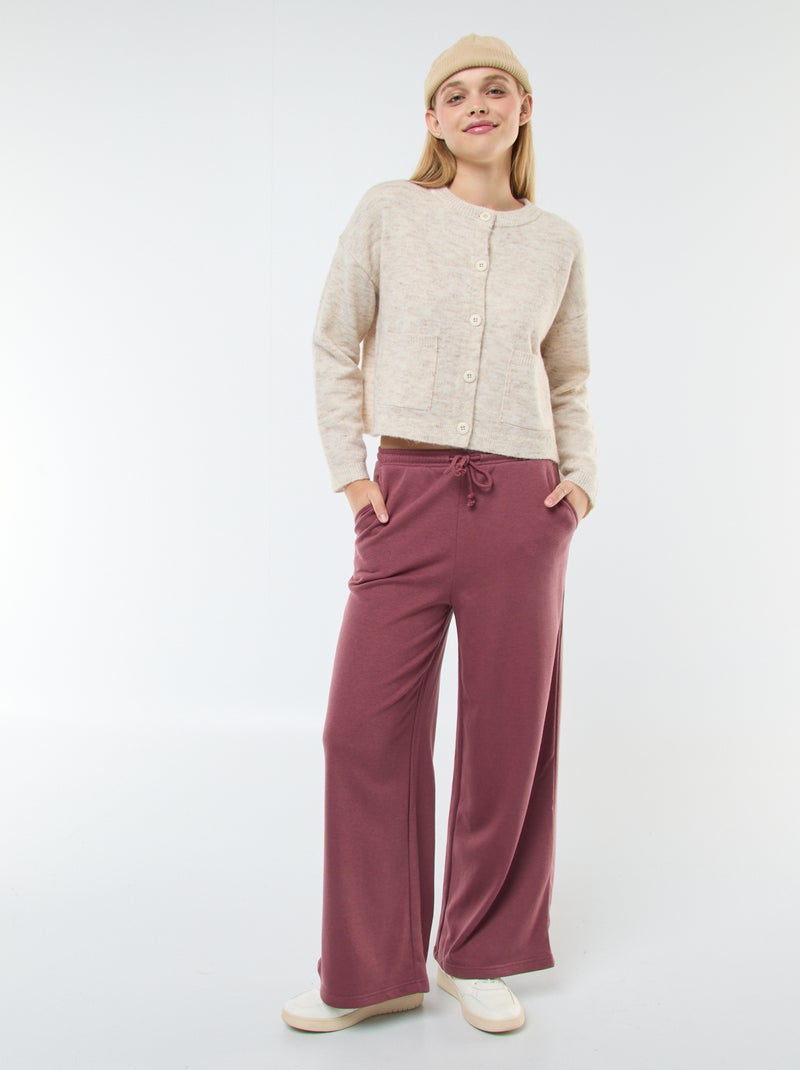 Pantalon jogging large - Vieux rose - Ado fille - 3.60€ - Kiabi