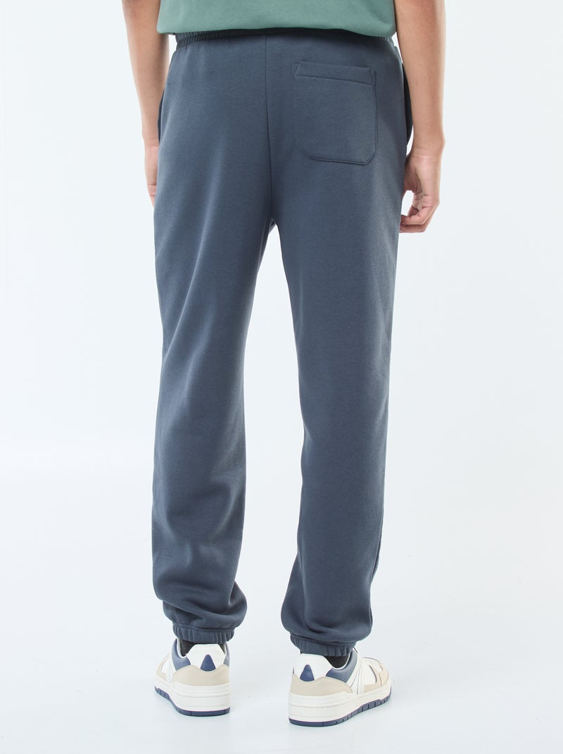 Pantalon jogging uni avec cordons de serrage à la taille - Bleu - Homme - 15.00€ - Kiabi