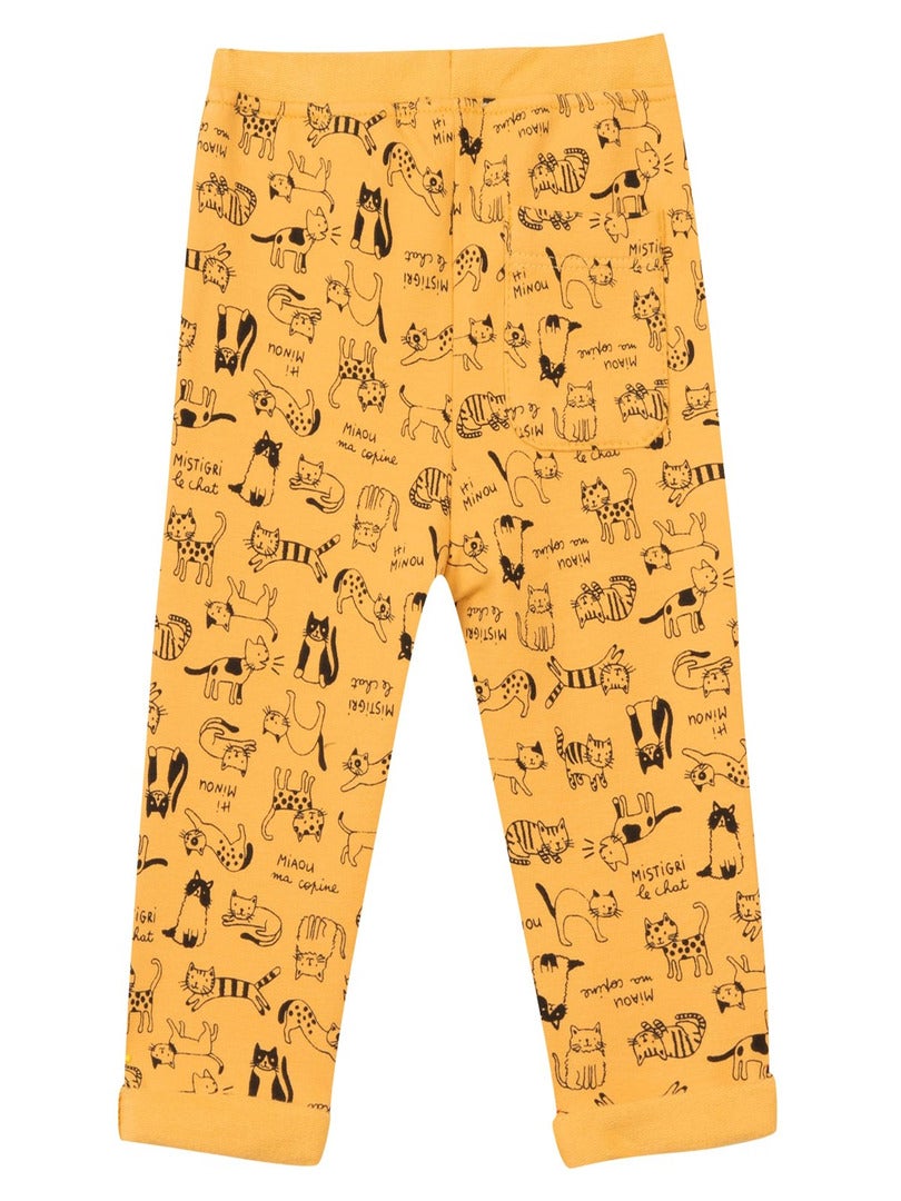 Pantalon Molleton Imprimé Petit Chat À Taille Élastiquée 'miniman ...