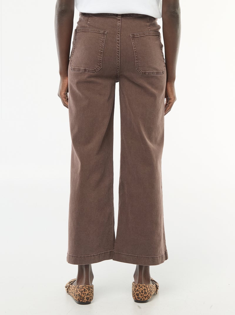 Pantalon wide leg coloré - Marron - Femme - 18.00€ - Kiabi